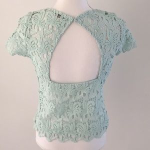 Zara | Tops | Zara Lace Top With Open Back Medium | Poshmark